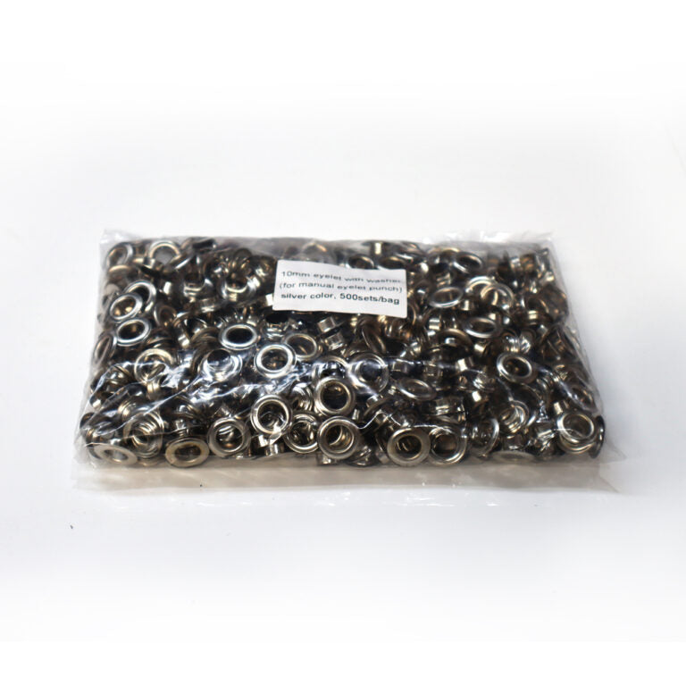 10mm Eyelets for Hand Held Machine - 500 Pack Silver