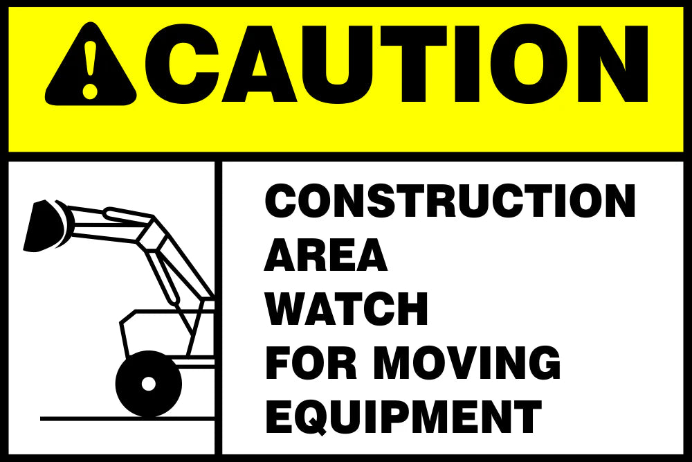 Caution : Construction area safety sign (CAU018) - 0861banner